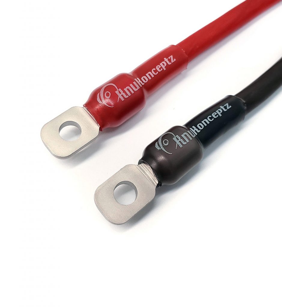 KnuKonceptz Set Screw Ring Terminals 4 Gauge Pair with Heat Shrink ...