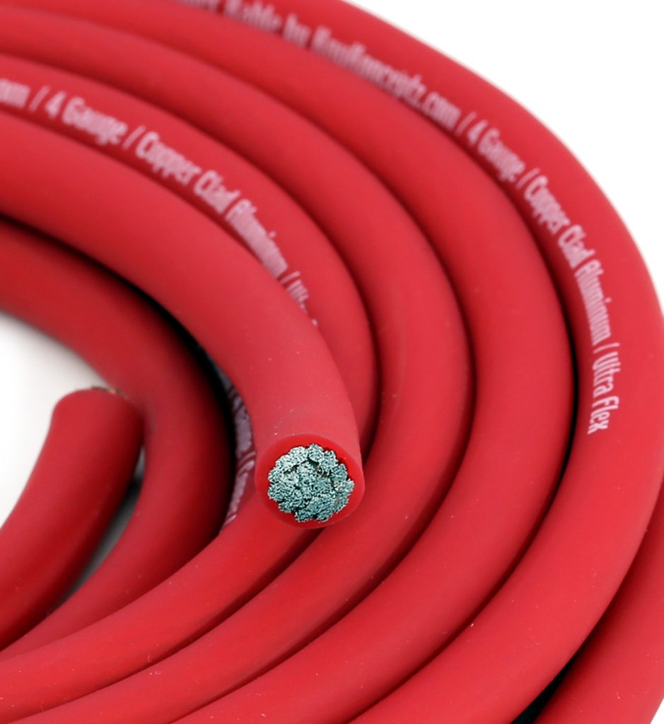 KnuKonceptz KCA Kable 4 gauge Ultra Fleks Red CCA Power / Ground Cable ...